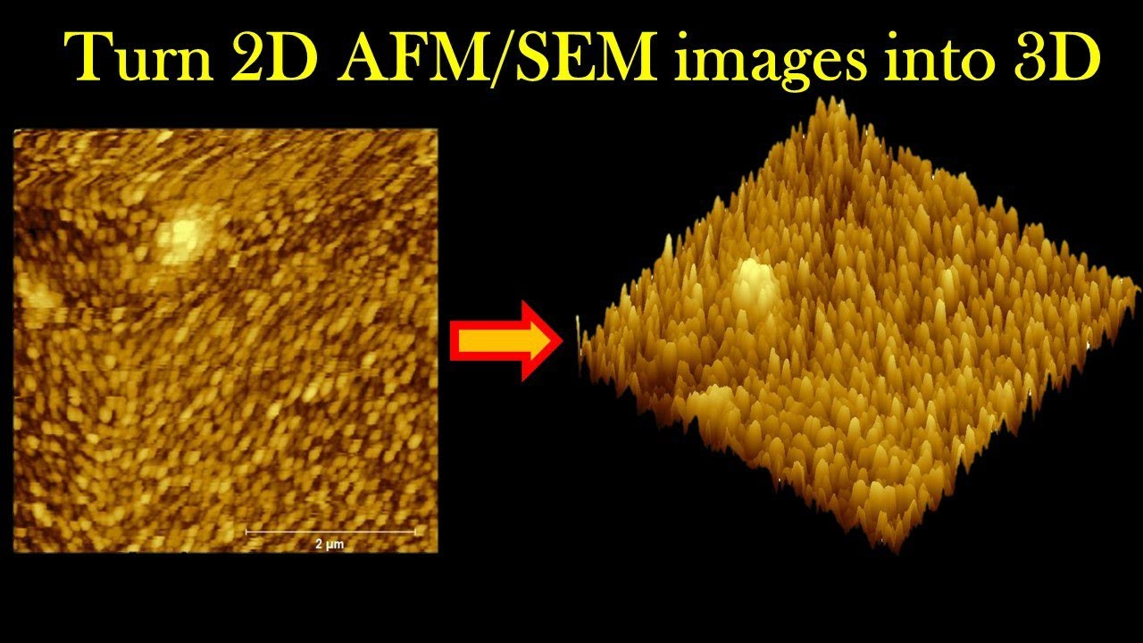 Turn 2D AFM/SEM images into 3D using Gwyddion software - YouTube
