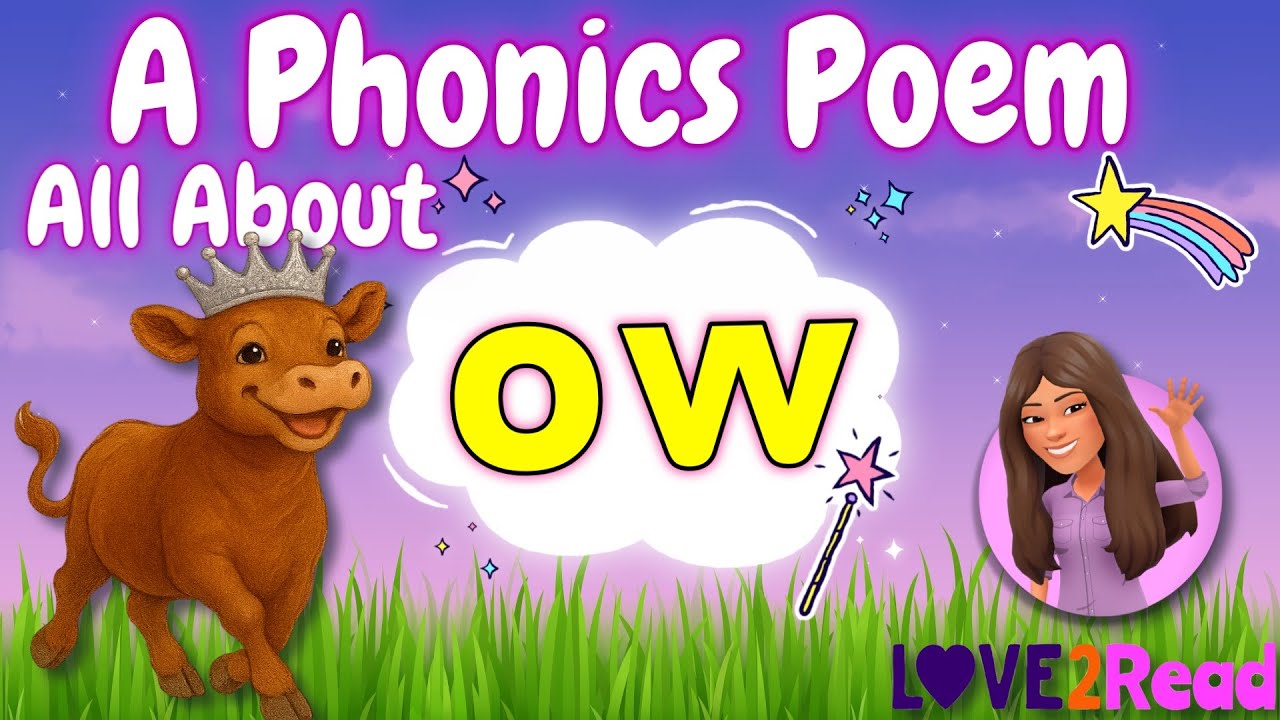 OW PHONICS POEM for kids 🐮 Learn the 'ow' Sound with Miss Ellis! - YouTube