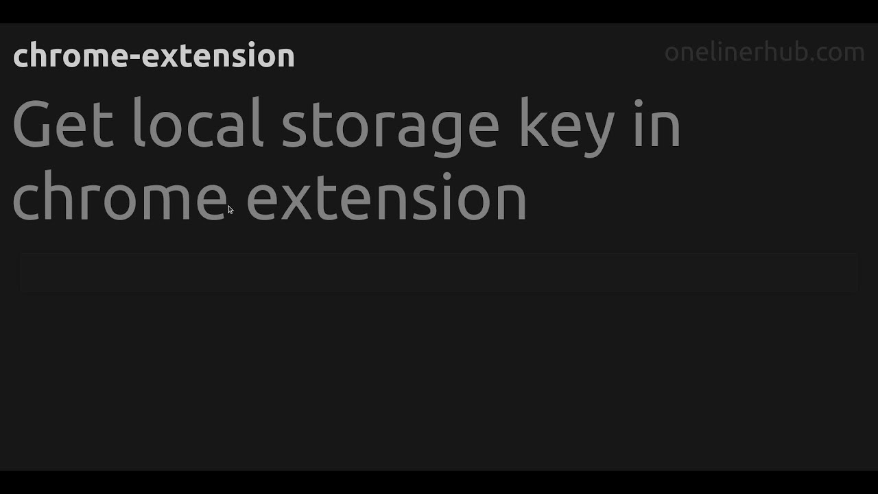 Get local storage key in chrome extension #chrome-extension - YouTube