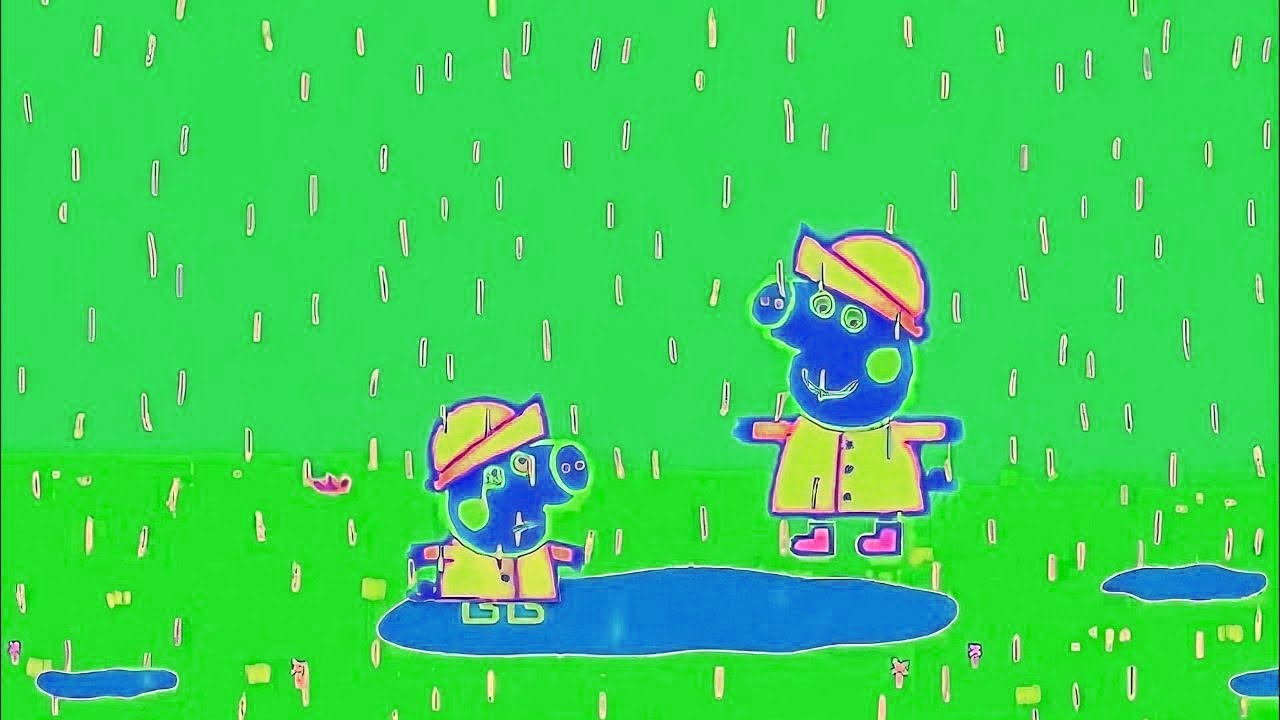 Peppa Pig Playing In Rain Water | Peppa Pig New Video Different Effects ...