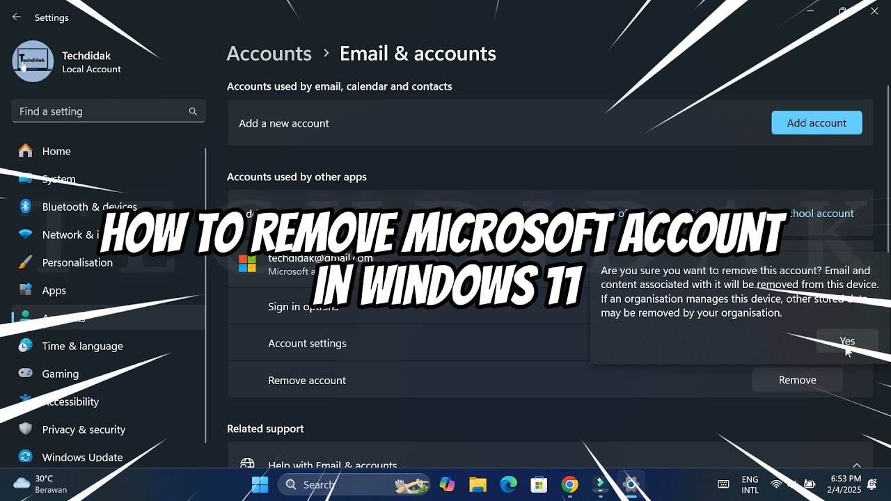 How to Remove Microsoft Account in Windows 11 - YouTube