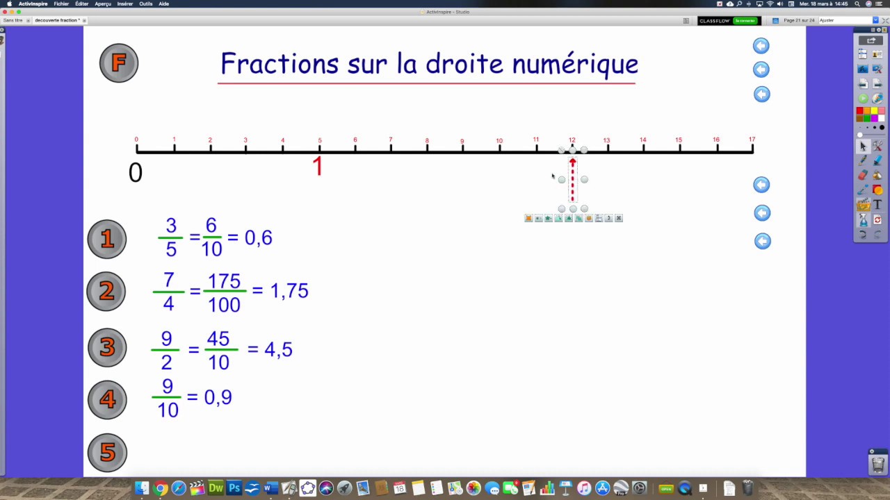 Maths : Fractions sur la droite numérique - YouTube
