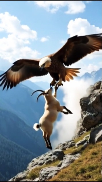 Eagle Snatches Goat from Cliff! 😱🦅 | Caught on Camera! #eagles #goat ...