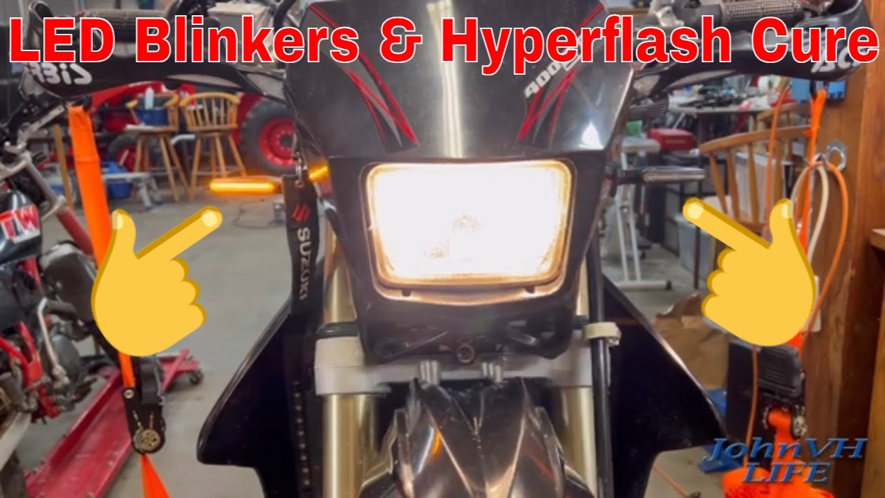 HYPERFLASH? New LED Blinkers install with a HOW TO FIX HYPERFLASH!! DRZ400SM - YouTube