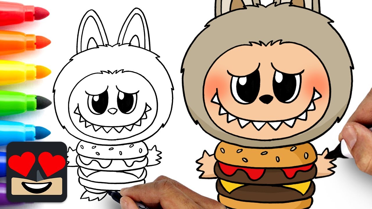 How To Draw Cheeseburger Labubu - YouTube
