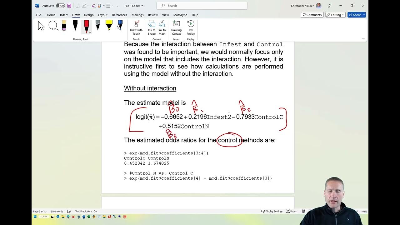 Logistic regression: categorical explanatory variables, odds ratios - YouTube