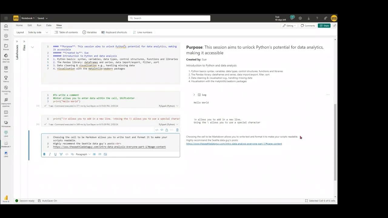 Python For Data Analysis Sue Bayes Youtube