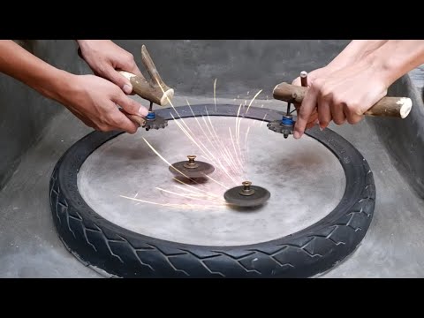 How to Make a Beyblade Top from Motorcycle Gear and the Playground