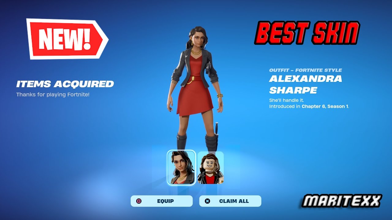 NEW BEST FORTNITE SKIN -Alexandra Sharpe - YouTube