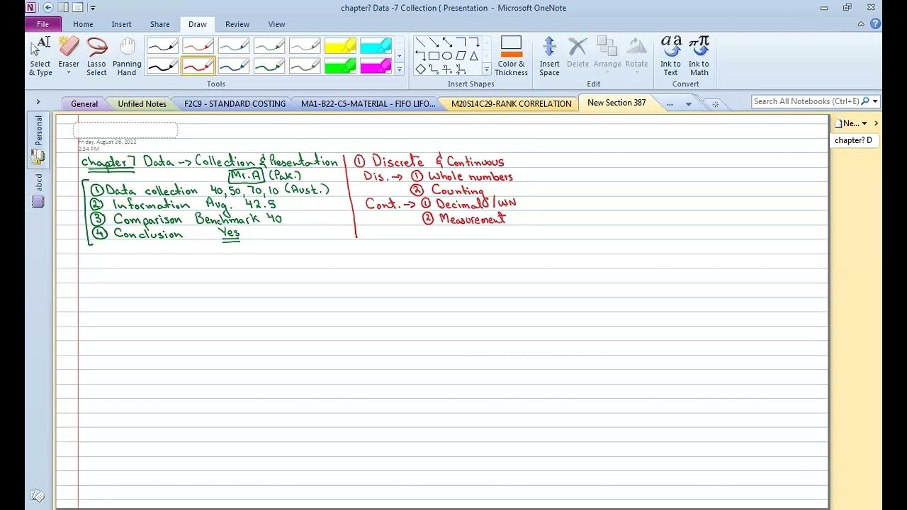 Chapter # 7 data collection and presentation part 1 26 aug 22 - YouTube