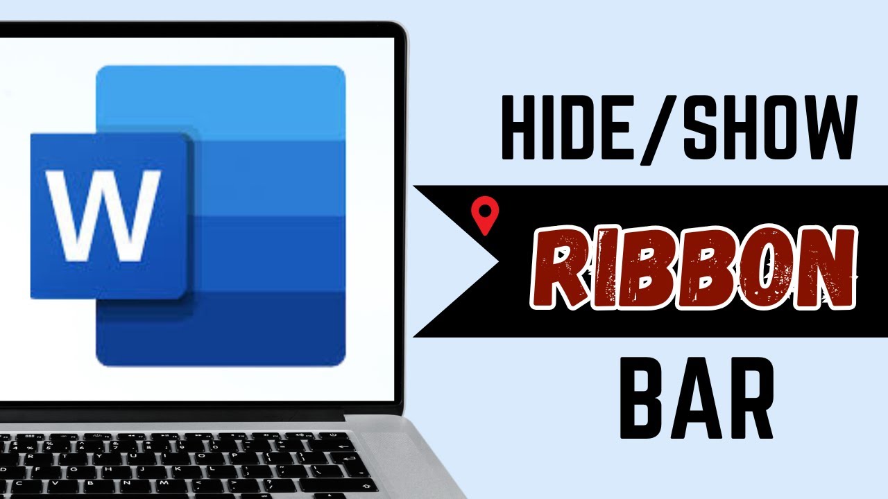How To Hide Or Show Ribbon Bar In Microsoft Word - YouTube