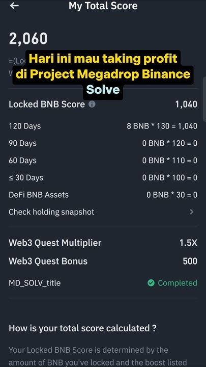 Taking Profit on Binance Megadrop #3 Solv Protocol - YouTube