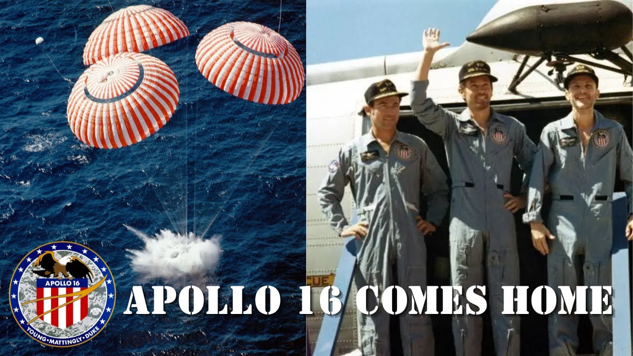 Manned Space History | Splashdown of Apollo 16 | April 27, 1972 - YouTube