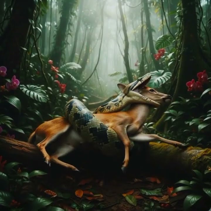 The python is eating the deer.#animals #wildlife #ai shorts video - YouTube