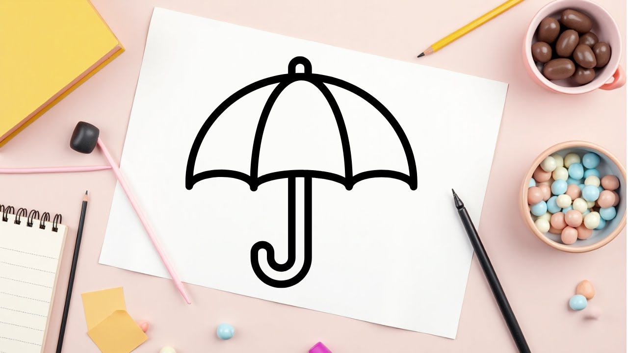 How To Draw Cute Umbrella☔ Drawing,Painting & Coloring For Kids and ...