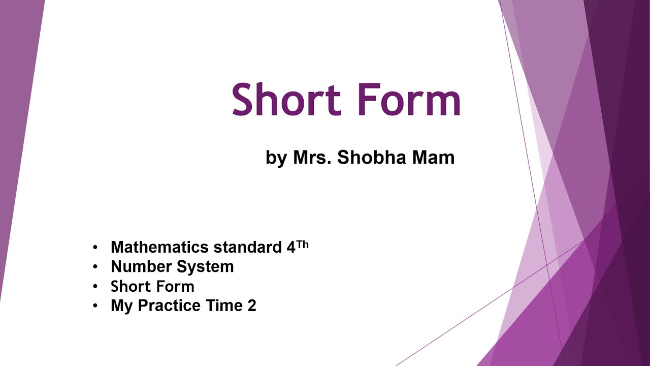 Mathematics, std 4th, Chapter no.1 NUMBER SYSTEM - Short form - by Mrs ...