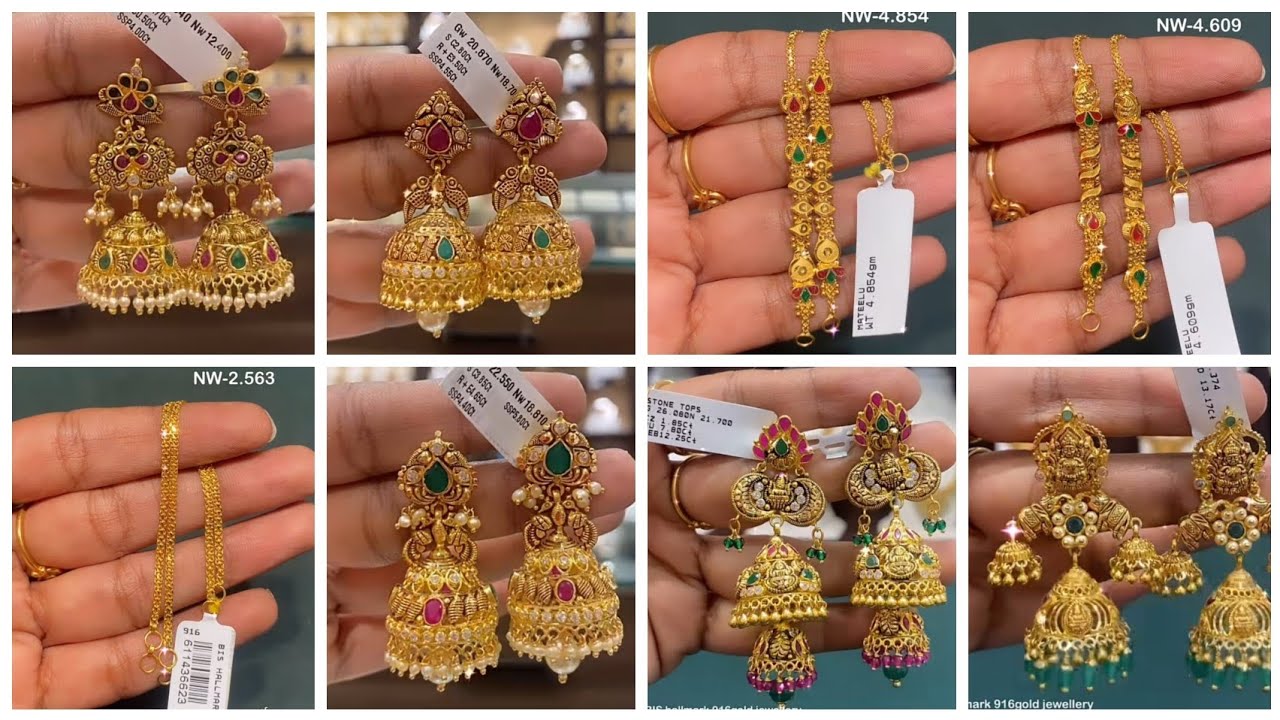 Gold earrings collection|latest design for women|gold trending ...