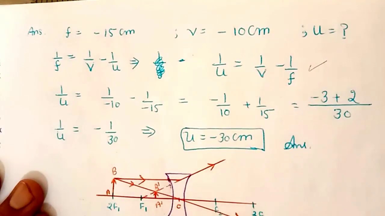 Lens Formula:- Numericals Based on spherical Lenses || Lens Numericals ...