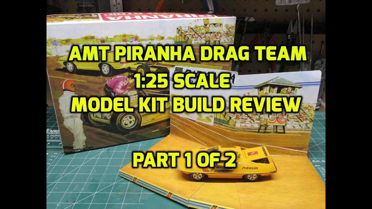 AMT PIRANHA DRAG TEAM 1/25 SCALE MODEL KIT REVIEW PART 1 OF 2 AMT1113 ...