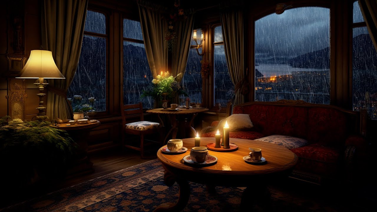 Warm Room And The Sound Of Falling Rain By The Window | Feel The ...