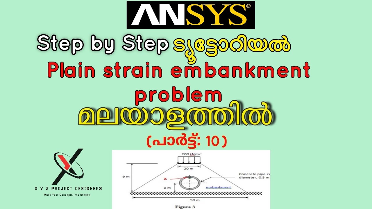 Plain strain (2D)Embankment Problem |Ansys Malayalam tutorial - YouTube