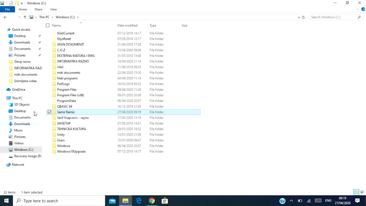 Pravljenje foldera i kopiranje failova u folder - YouTube
