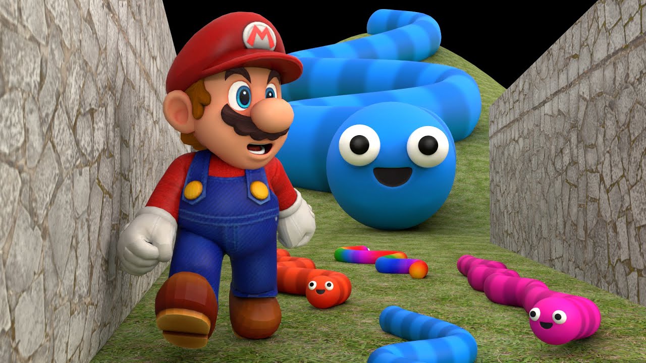 Slither.io vs Super Mario and Pacman in real life - YouTube