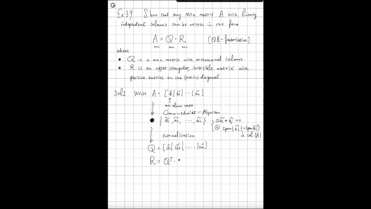 Ex39 QR factorization - YouTube
