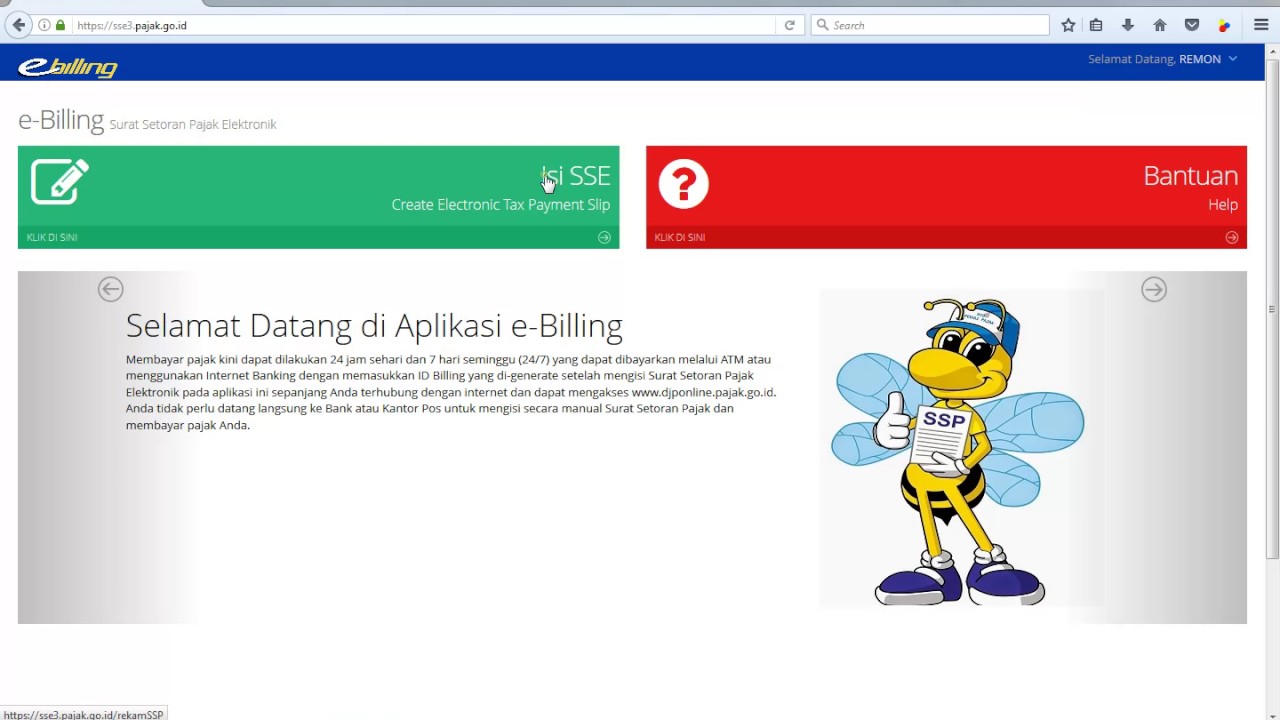 cara daftar sse3 dan buat kode billing - YouTube