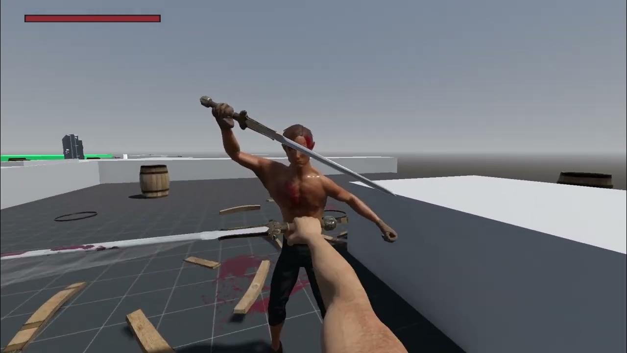Godot Melee FPS: Barrels destruction, sliding and blood improvement - YouTube