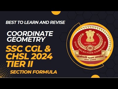 COORDINATE GEOMETRY PART 2 - SECTION FORMULA BEST VIDEO | SSC CGL SSC ...