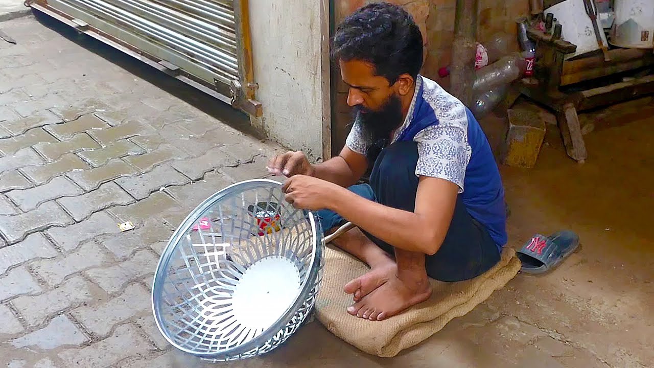 Amazing Technique in Making a Basket out of Metal Strips - YouTube