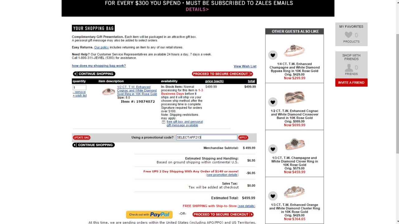 How to use a promo code at Zales - YouTube