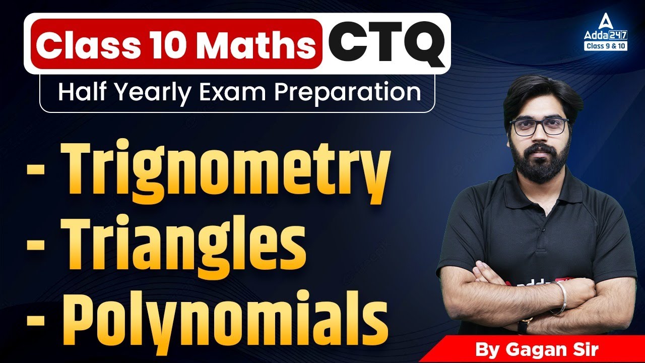 Trigonometry | Triangles | Polynomials | Half Yearly Exam Preparation ...