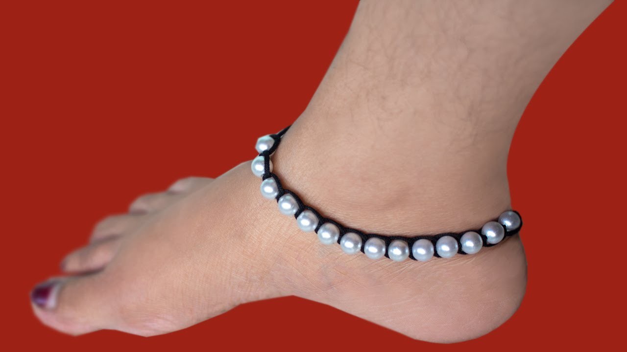 2in1 Black Thread Bracelet and Anklet for Women - Payal For Girls ...