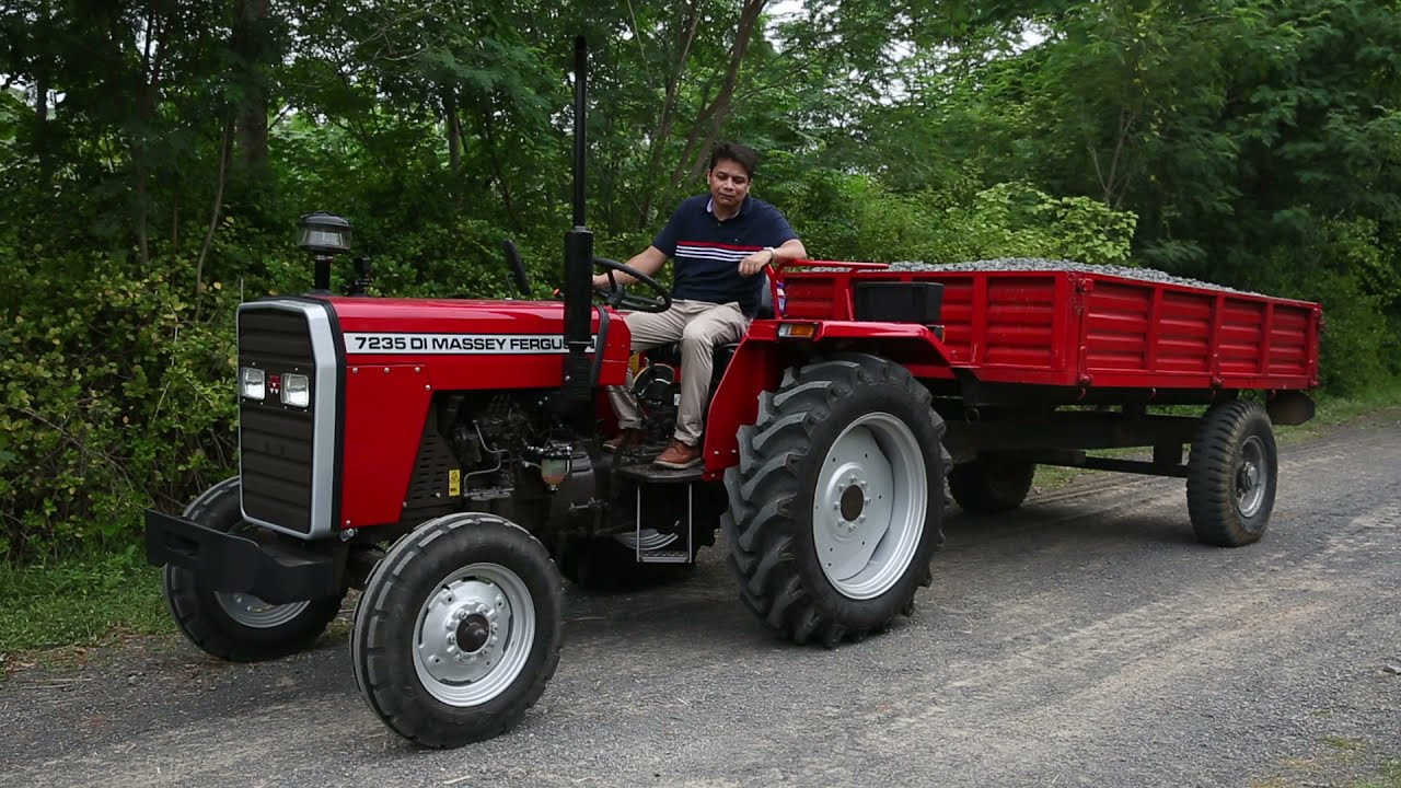 Massey Ferguson 7235 Tractor Drive with Trolley | New Powerful 35 HP ...