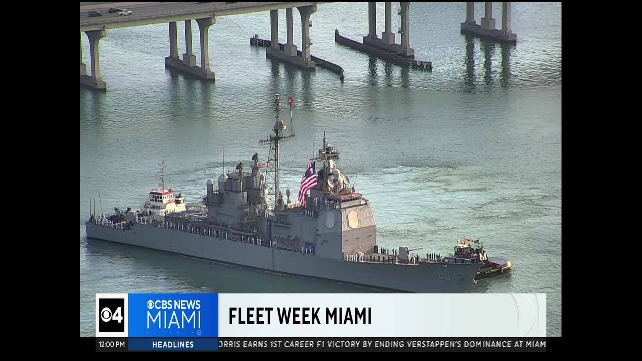 Military ships arrive for inaugural Fleet Week Miami - YouTube
