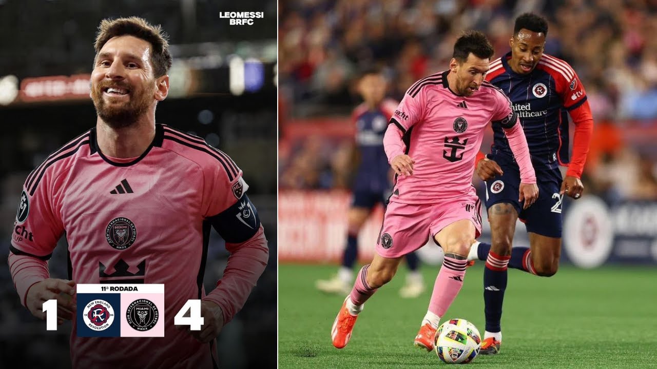 Inter Miami 4-1 New E. Revolution 🦩 Messi two goals and an assist # ...