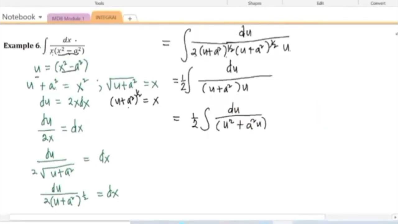Problem 6. Integration by Algebraic Substitution - YouTube