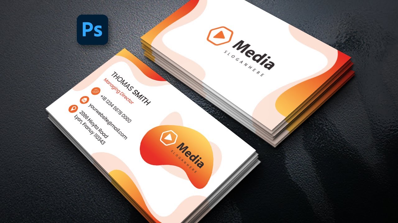 Visiting Card Design in Adobe Photoshop - YouTube