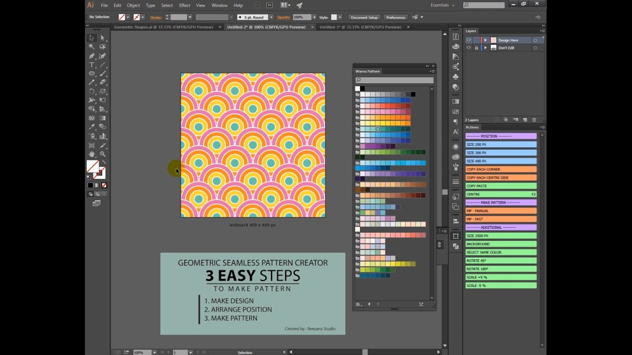 Make Pattern Use Geometric Seamless Pattern Creator | Adobe Illustrator ...