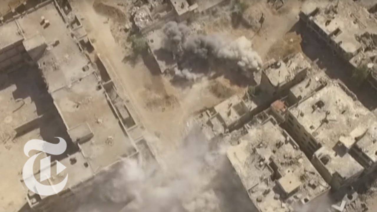 Devastation in Drone Footage From Syria | The New York Times - YouTube
