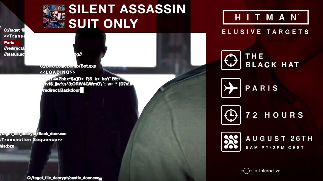 HITMAN - Elusive Target #9 "The Black Hat" SIlent Assassin / Suit Only ...