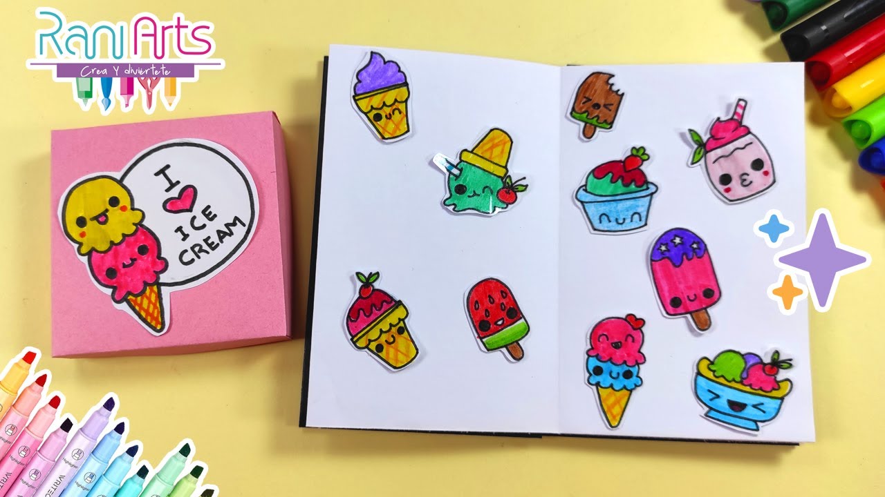 Haz STICKERS DE HELADO - lindos y fáciles - YouTube