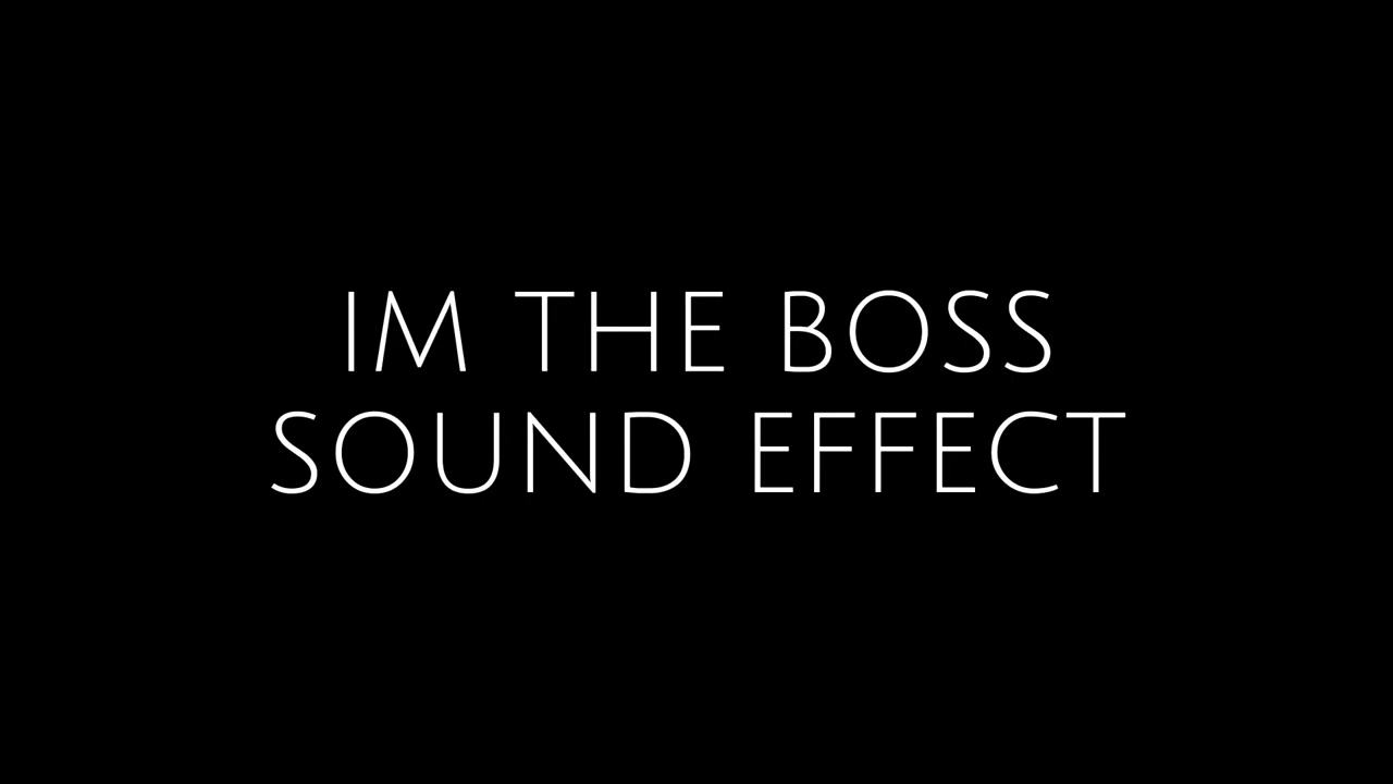 IM THE BOSS SOUND EFFECT - YouTube