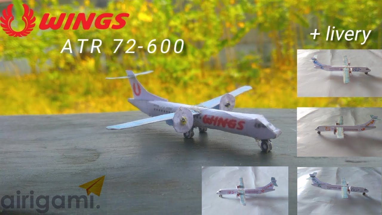 Cara membuat pesawat dari kertas airigami wings air ATR 72-600 - YouTube