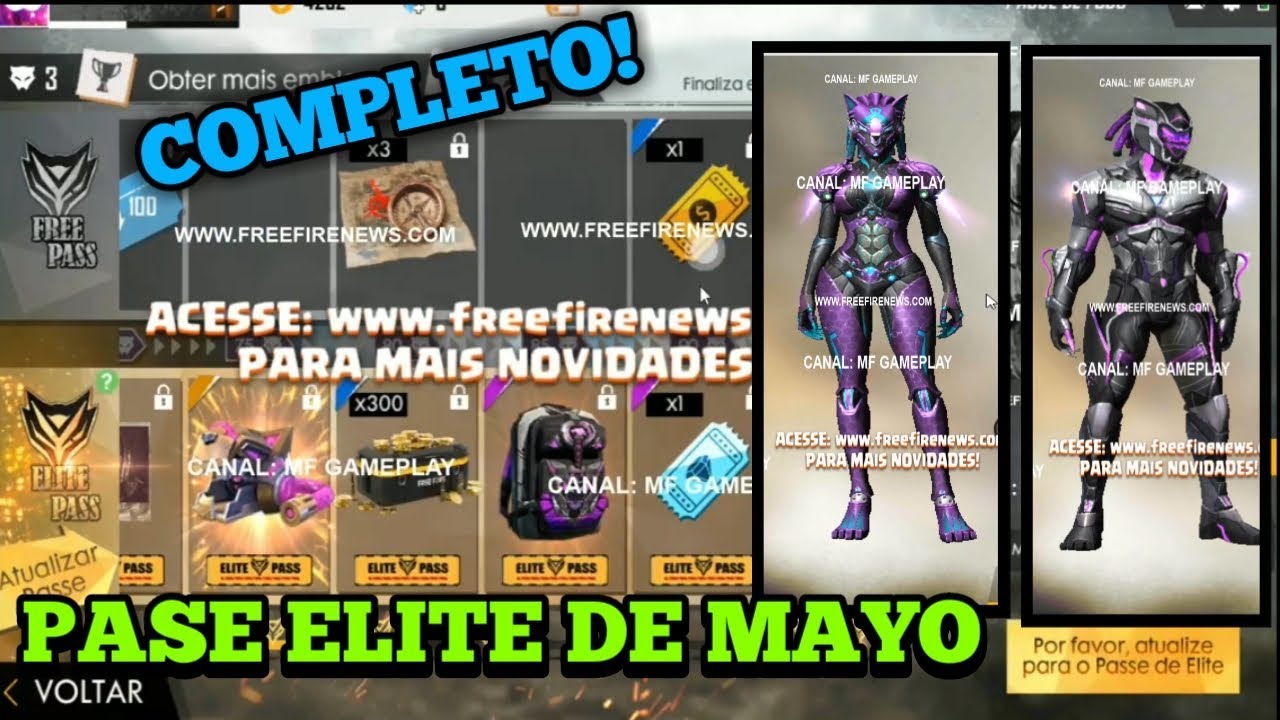 ¡Ya salio! PASE ELITE DE MAYO COMPLETO | SKINS, PATINETAS, PARACAIDAS Y ...