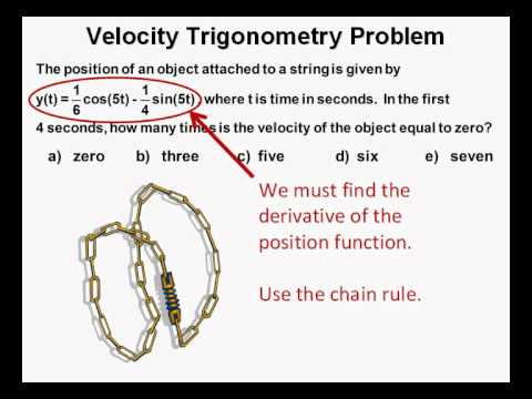 AB Calculus Velocity Trigonometry Problem - YouTube