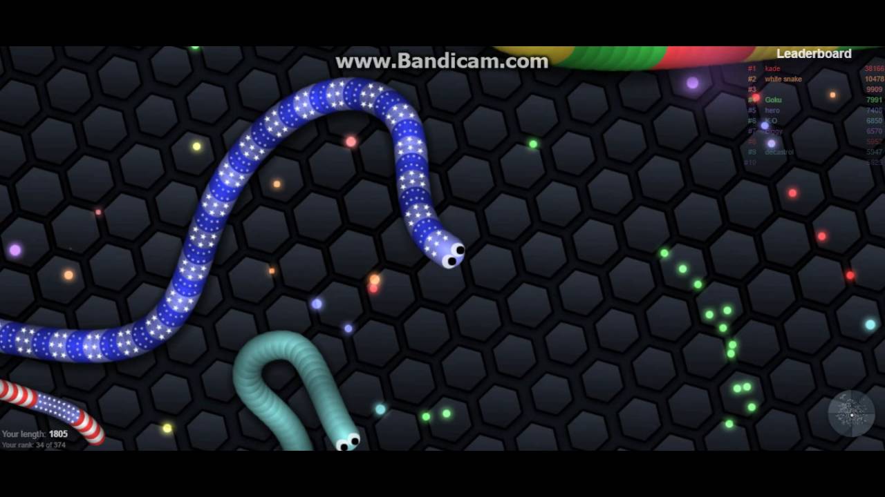 Slither.io Game play, getting trolled by little snakes - YouTube