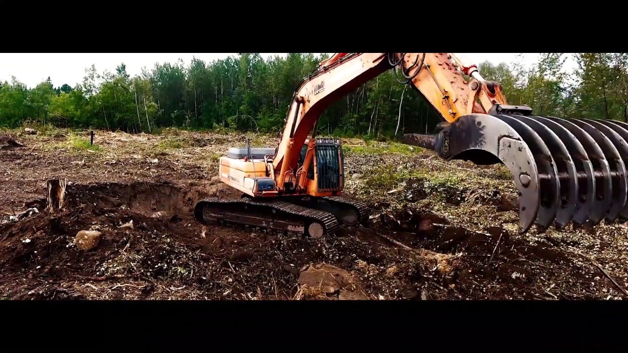 ROOT RAKE IN ACTION ON CONSTRUCTION SITE - YouTube